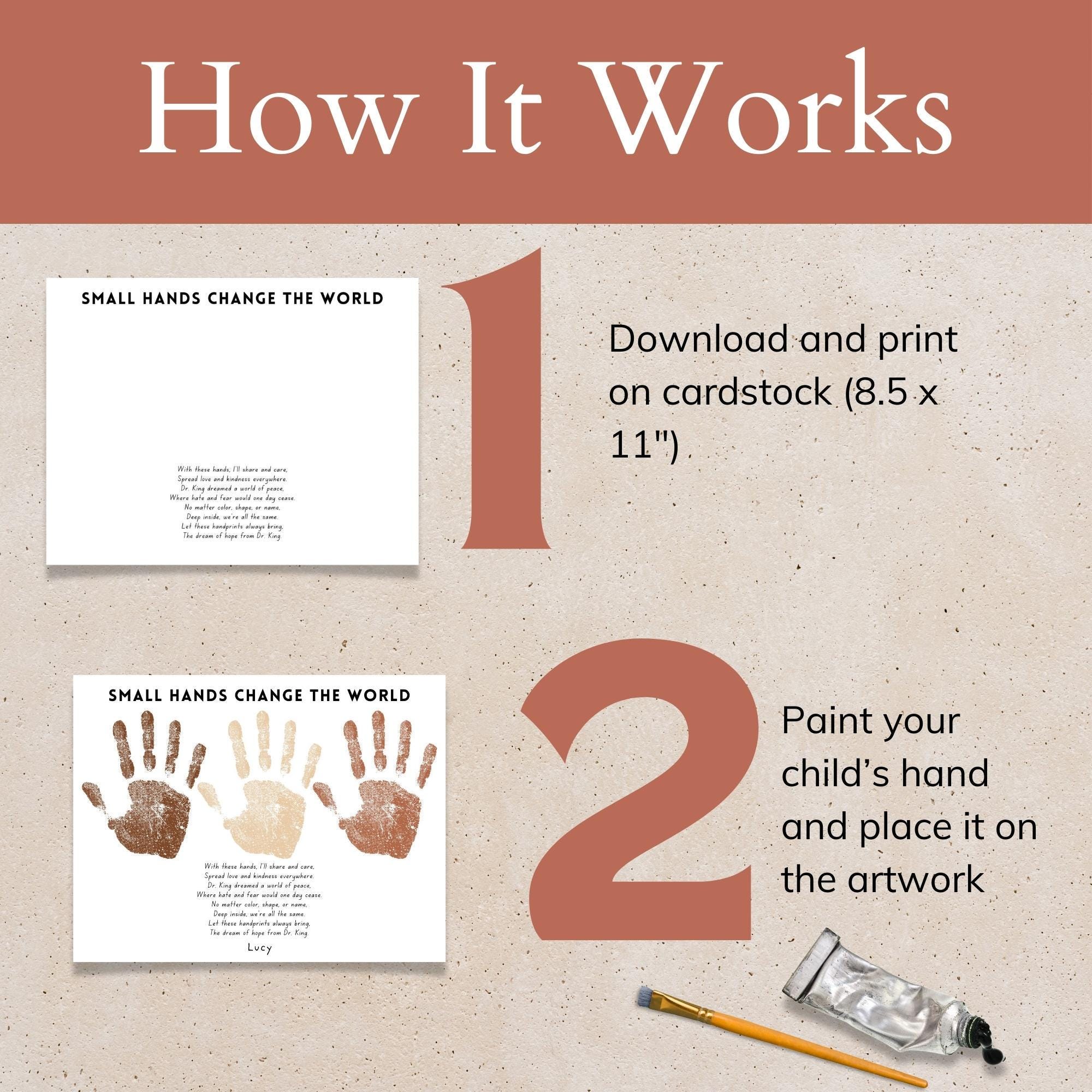 MLK Day Handprint Craft Template, Small Hands Change the World Hand ...