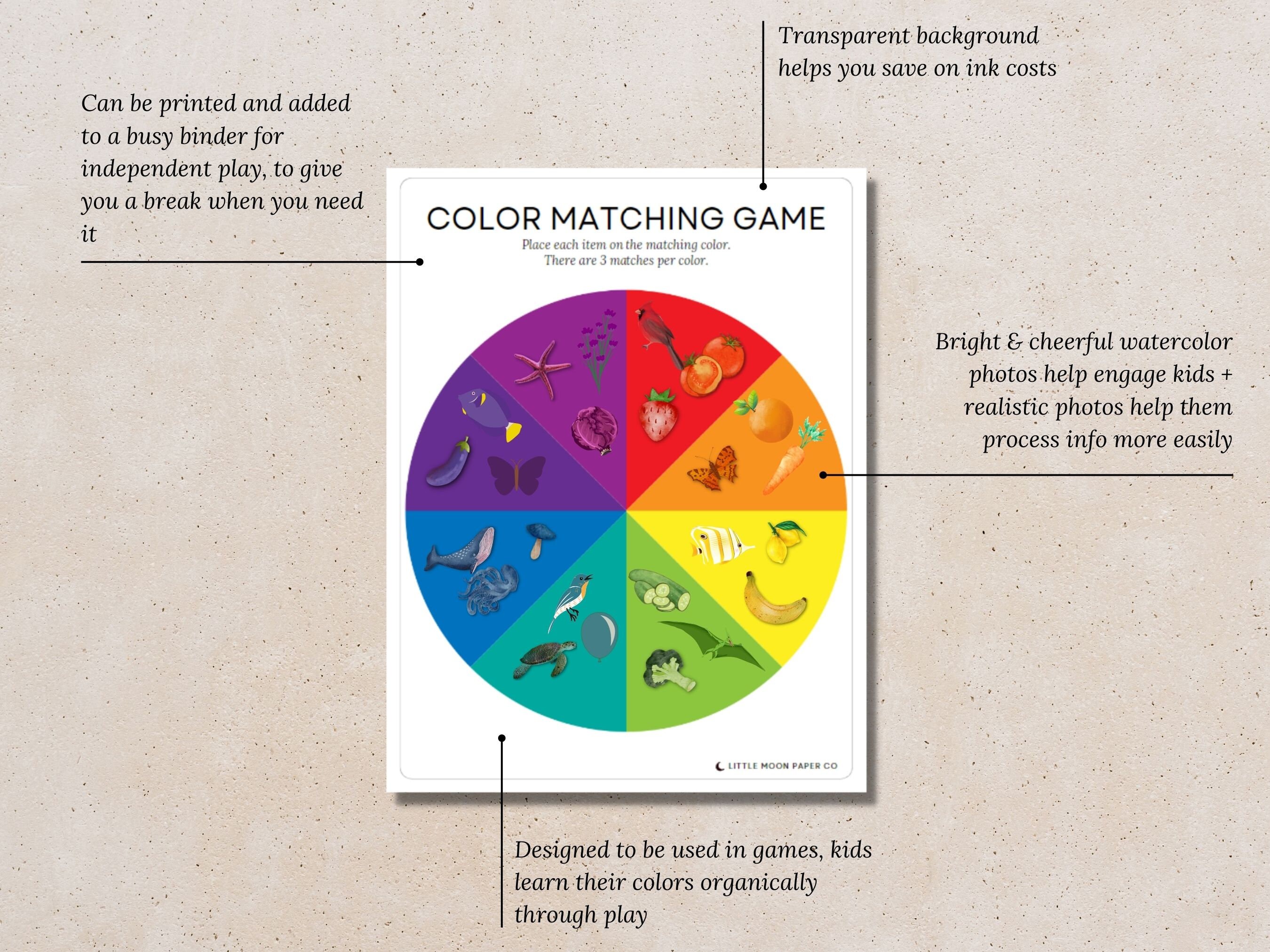 Color Sorting Printable for Toddlers Preschool Colors Busy Book ...