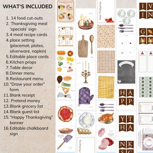 Thanksgiving Dramatic Play Set, Pretend Play Printable Fall Activity ...