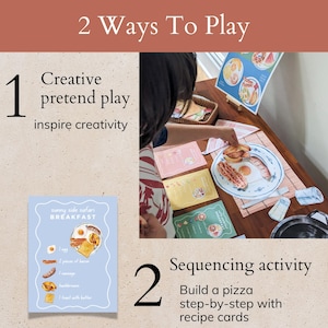 Breakfast Menu for Kids, Cooking Pretend Play Menu, Visual Recipe Card ...