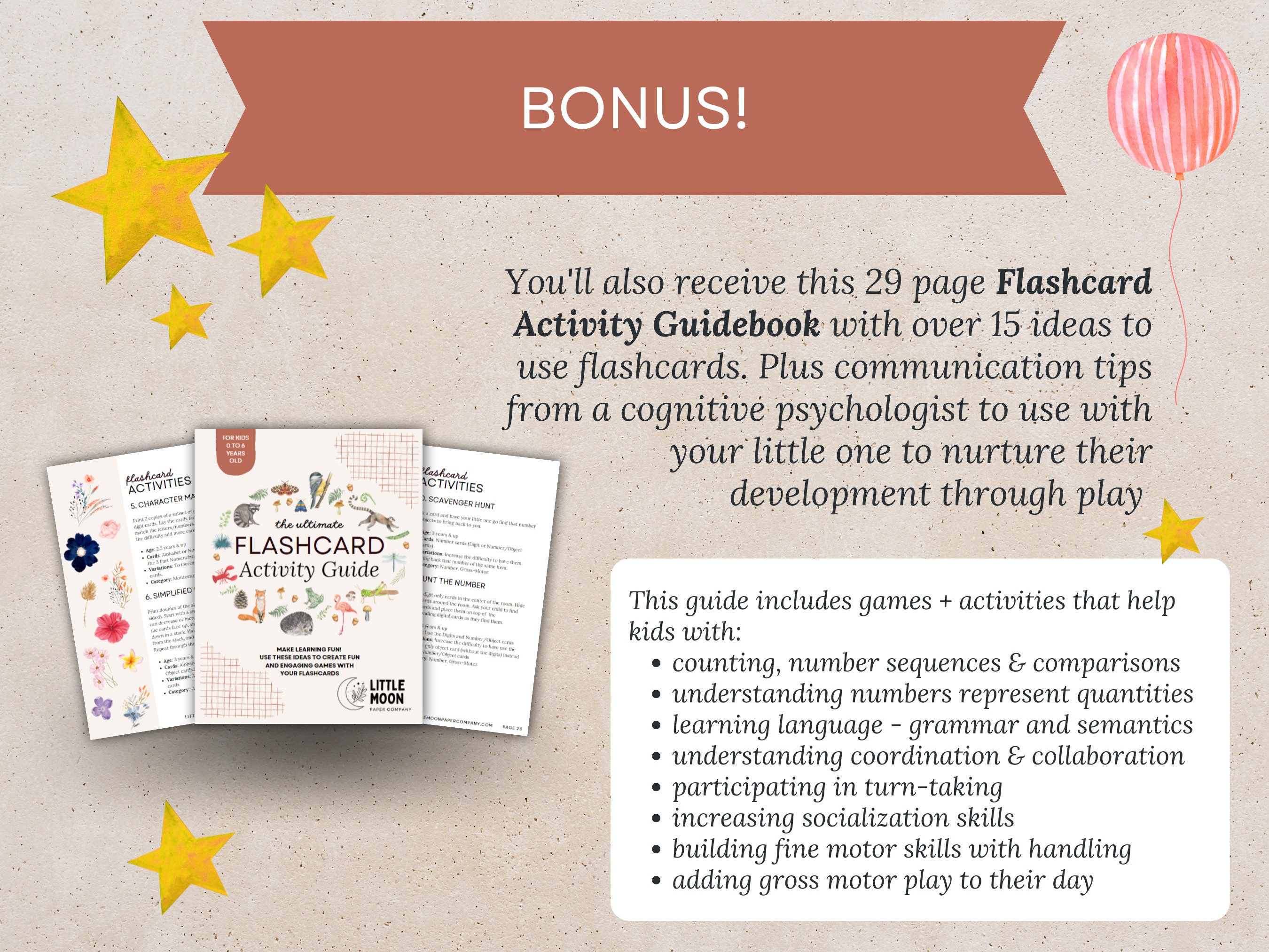 Nature Number Flash Cards, Preschool Math Printables, Cute Flashcards ...