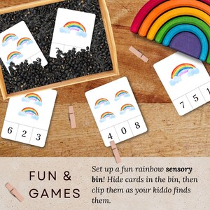 Rainbow Count and Clip Card, Spring Math Manipulative, Classroom Number ...