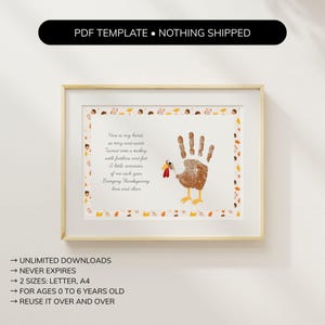Thanksgiving Handprint Craft for Kids Template, Turkey Handprint ...