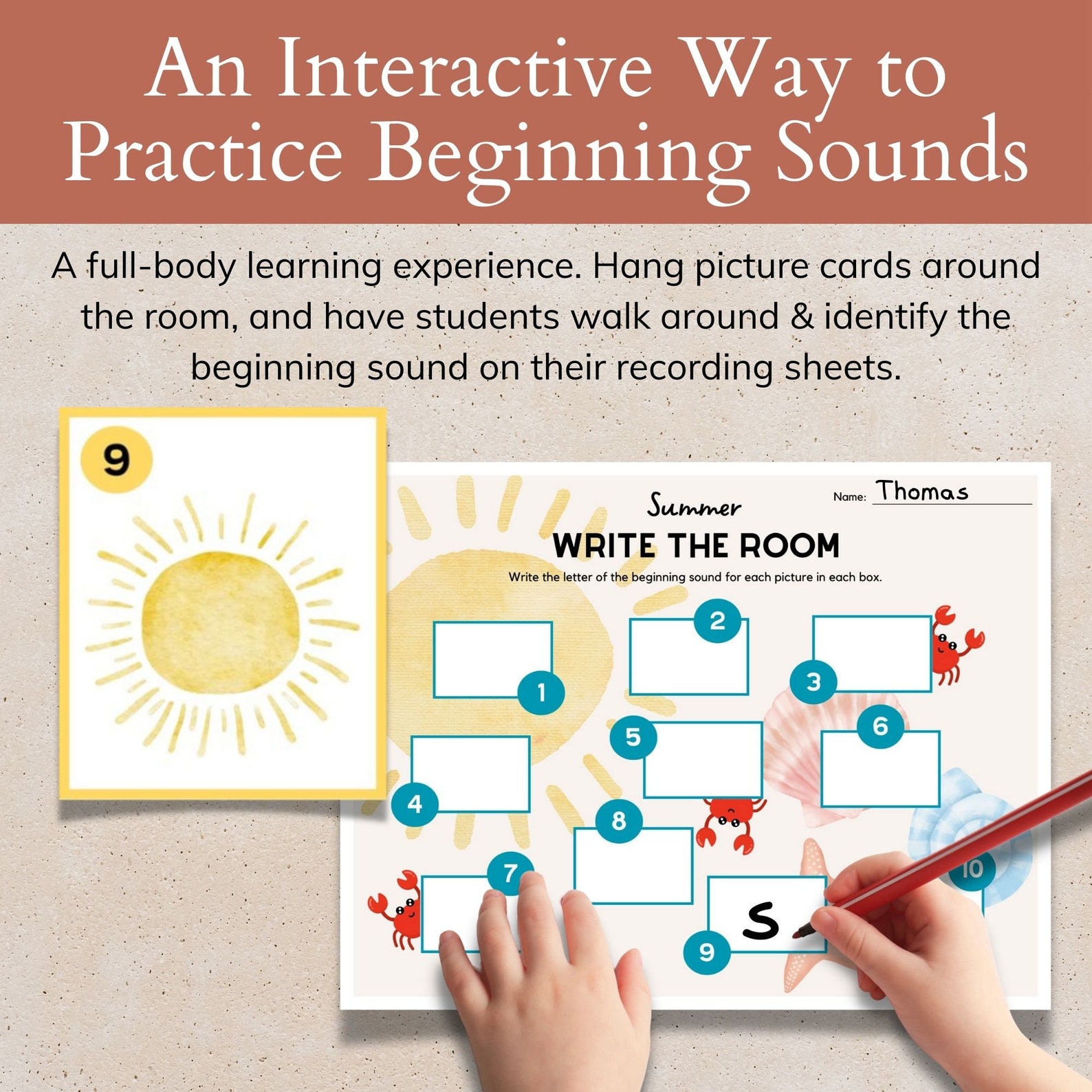 Write the Room Beginning Sounds Printable, Summer Learning Kindergarten ...