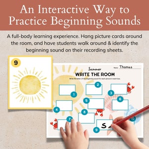 Write the Room Beginning Sounds Printable, Summer Learning Kindergarten ...