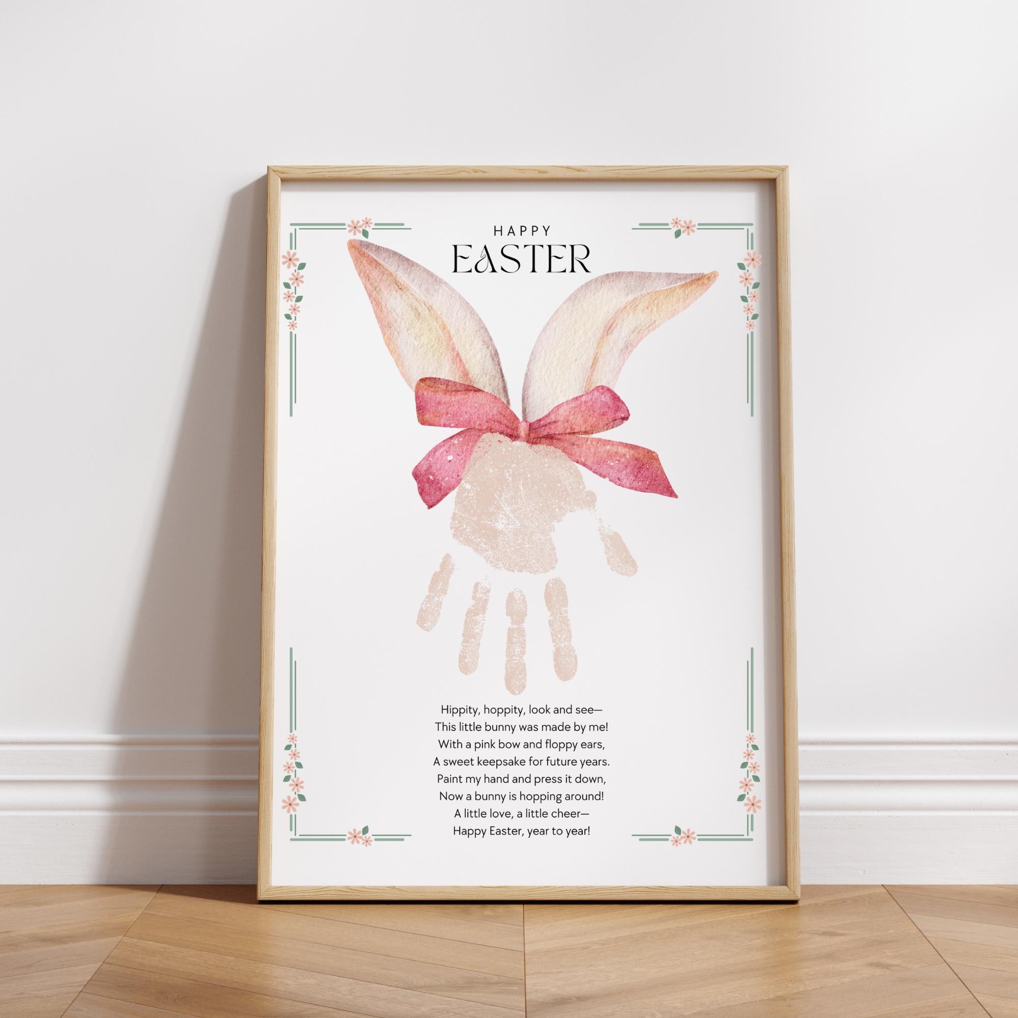 Bunny Handprint Craft Preschool Printable, Easter Handprint With Poem ...