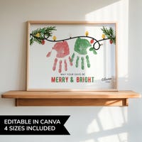 Merry and Bright Christmas Lights Handprint Art for Kids - Etsy