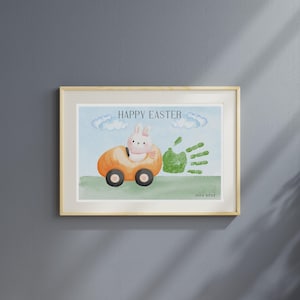 Easter Bunny Handprint Craft Printable, Carrot Handprint Sign Toddler ...