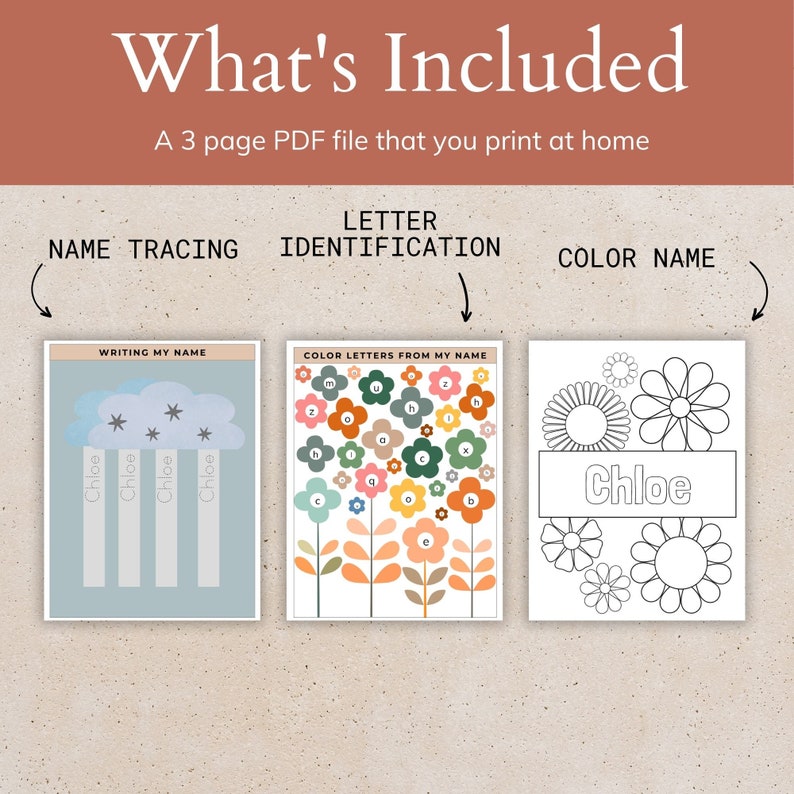 Custom Name Tracing Page Printable, Spring Activities for Kid, Editable ...