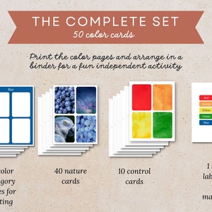 Color Sorting Printable Cards, Montessori Color Matching Activity ...