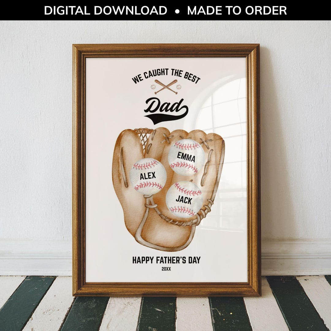 Personalized We Caught the Best Dad Baseball DIGITAL DOWNLOAD, Custom ...