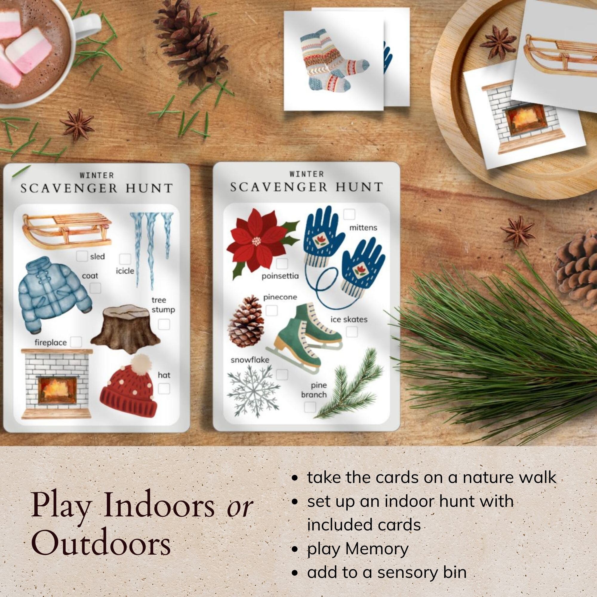 Winter Scavenger Hunt for Kids, at Home Indoor Outdoor, Easy Photo ...