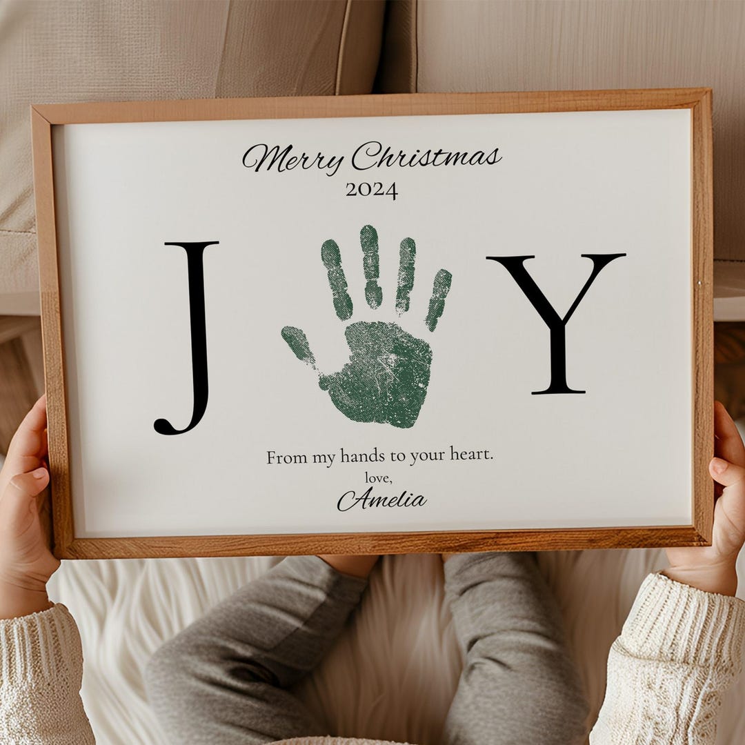 Joy Christmas Handprint Craft Preschool, Editable Toddler Hand Print ...