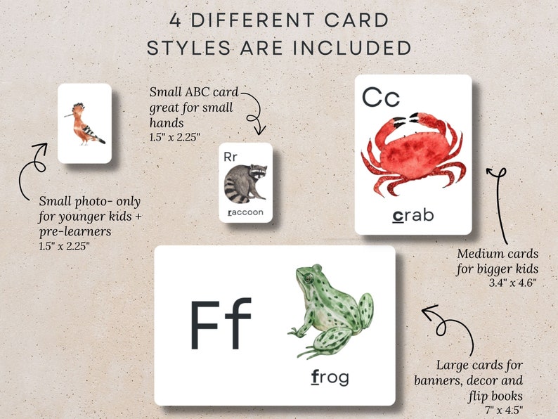 Nature Alphabet Flashcards for Kids, Watercolor ABC Cards Printable ...