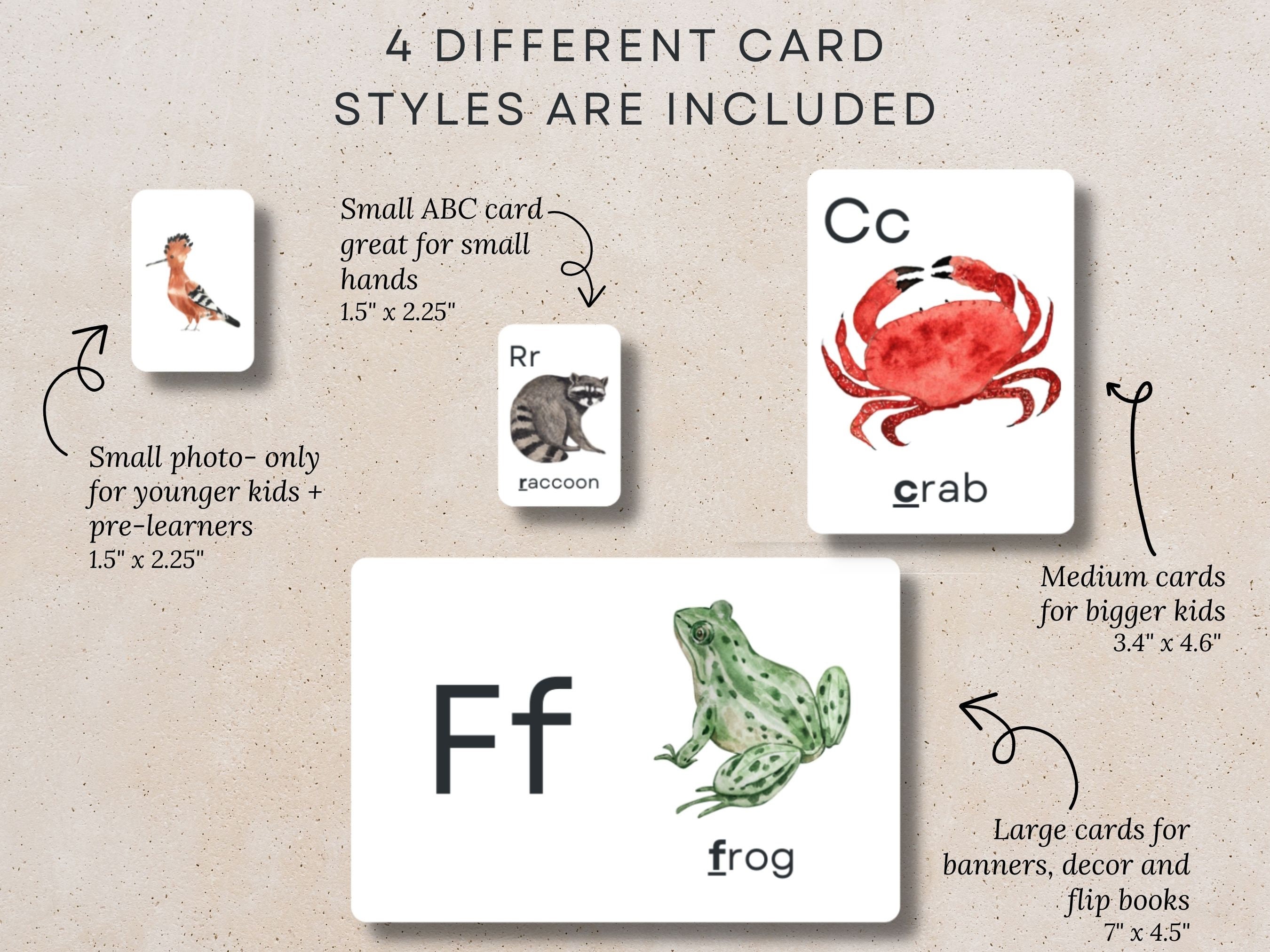 Nature Alphabet Flashcards for Kids, Watercolor ABC Cards Printable ...