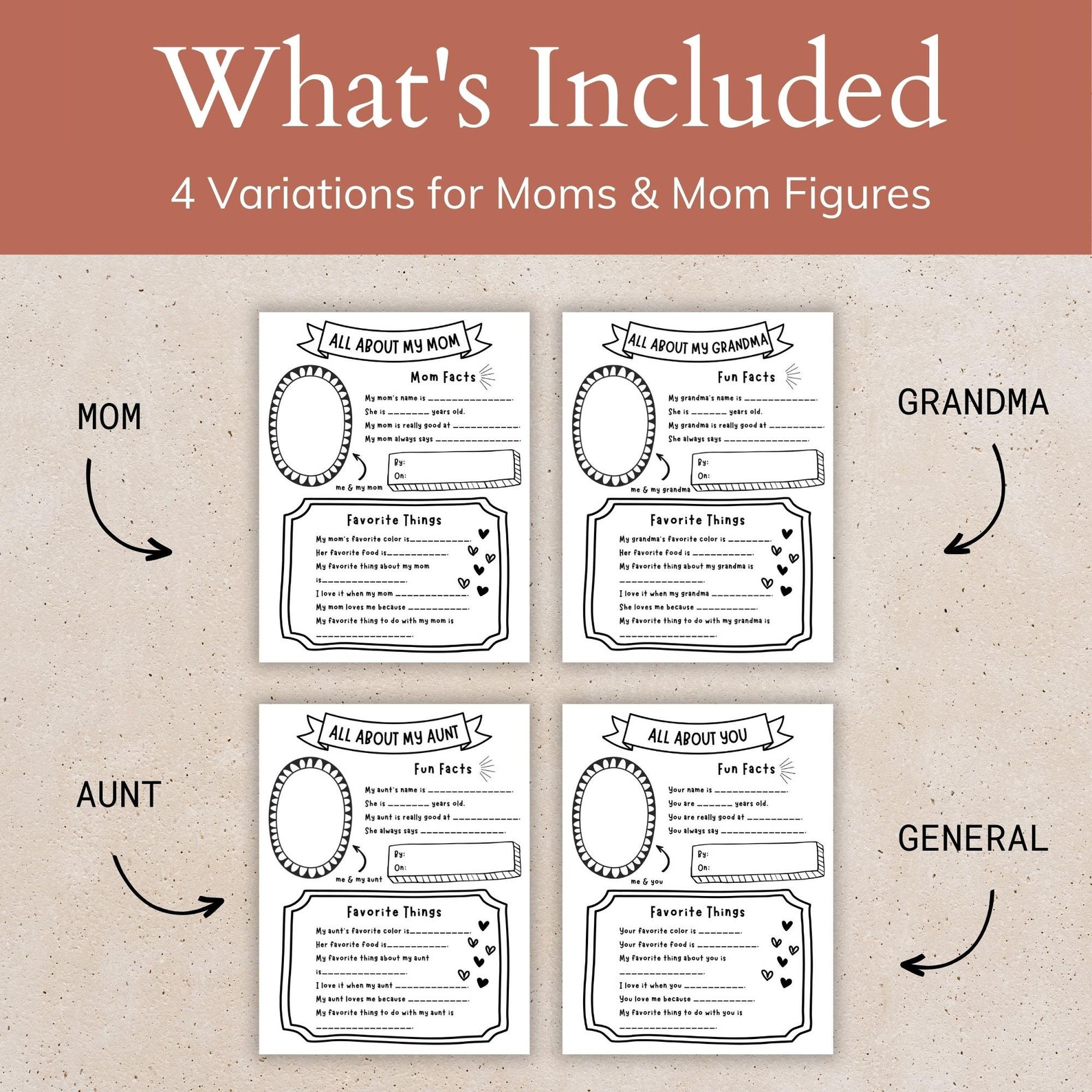 All About Mom Printable Mothers Day Quiz Preschool, Fill in the Blank ...