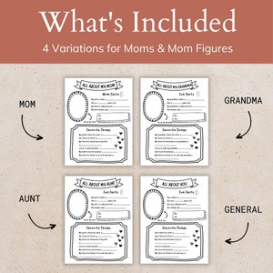 All About Mom Printable Mothers Day Quiz Preschool, Fill in the Blank ...