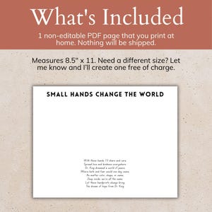 MLK Day Handprint Craft Template, Small Hands Change the World Hand ...