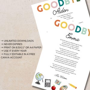 End of Year Poem for Student, Kindergarten Last Day of School Printable ...