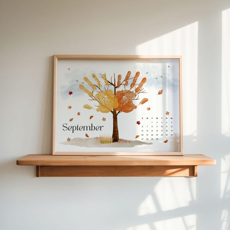 2026 Handprint Calendar Craft Printable, 12 Month Wall Calendar ...