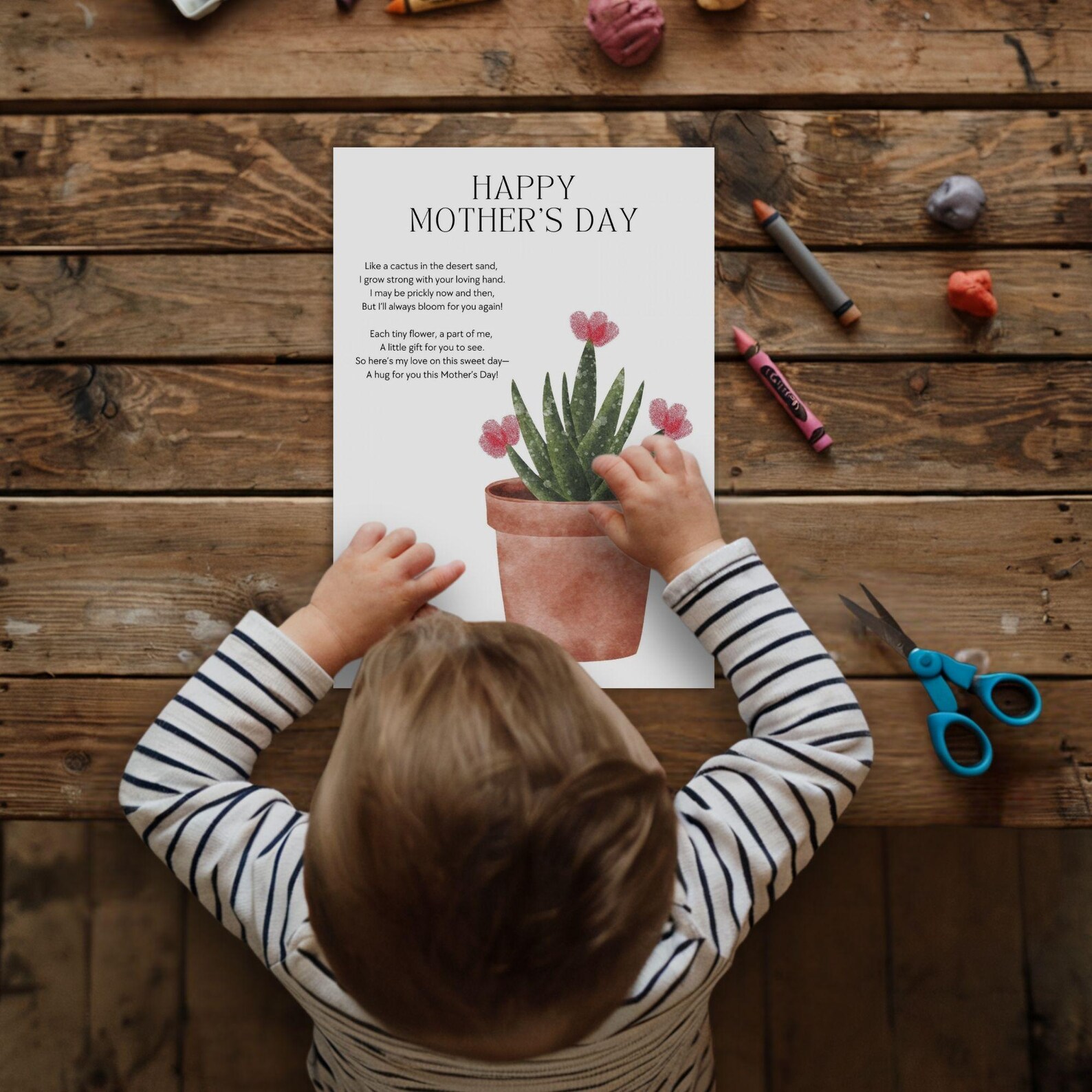 Mothers Day Fingerprint Art Printable, Fingerprint Flower Craft for ...