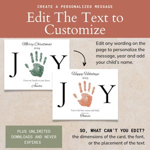 Joy Christmas Handprint Craft Preschool, Editable Toddler Hand Print ...