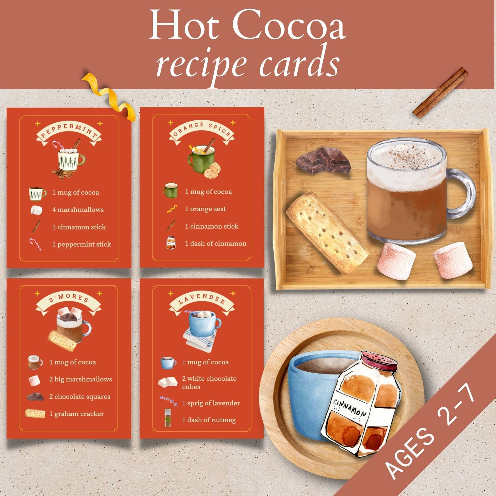 Hot Cocoa Recipe Cards Printable, Hot Chocolate Dramatic Pretend Play ...