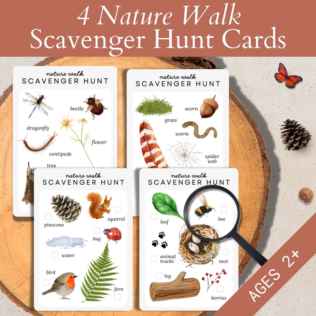 Photo Scavenger Hunt Printable, Nature Walk Cards, Camping Game for ...