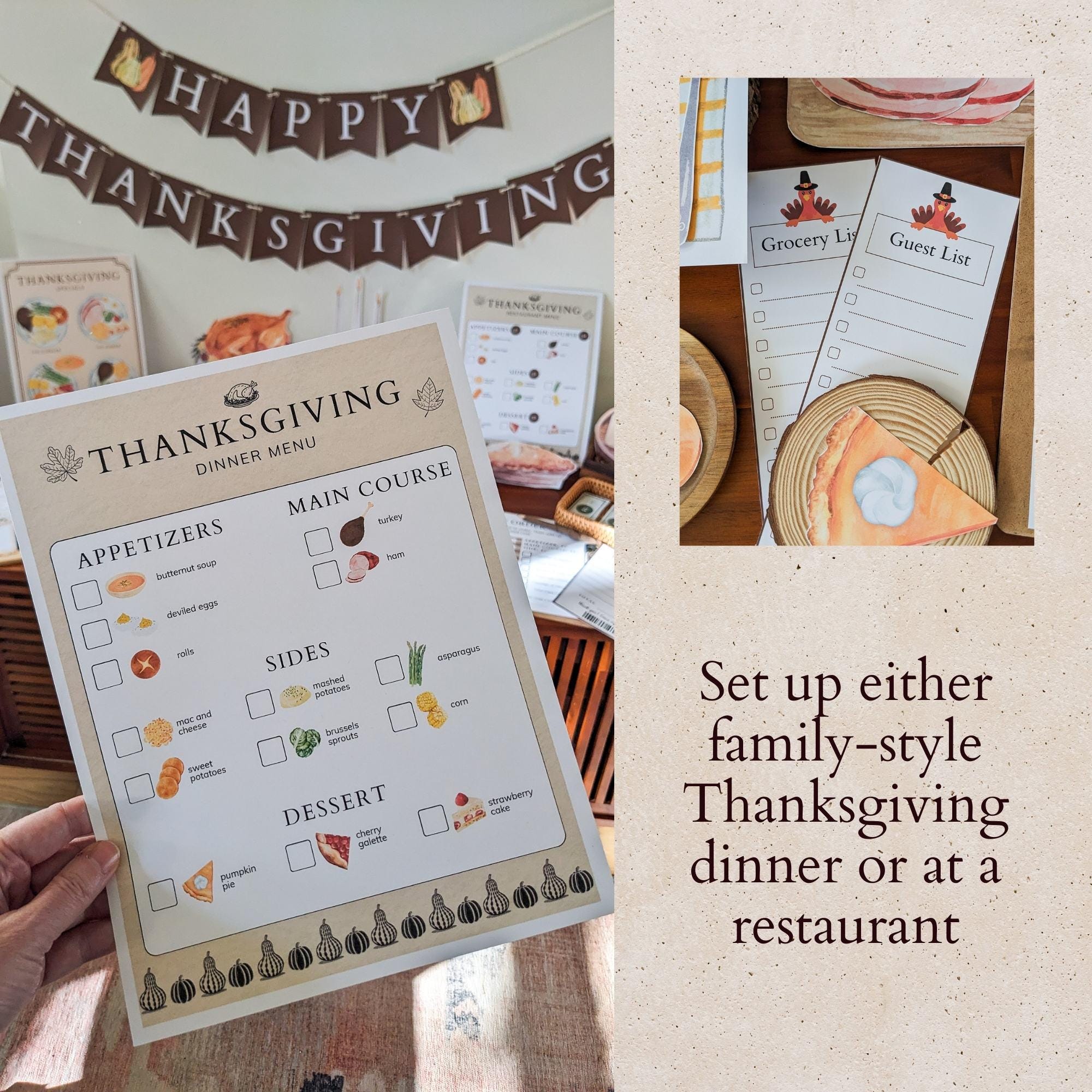 Thanksgiving Dramatic Play Set, Pretend Play Printable Fall Activity ...
