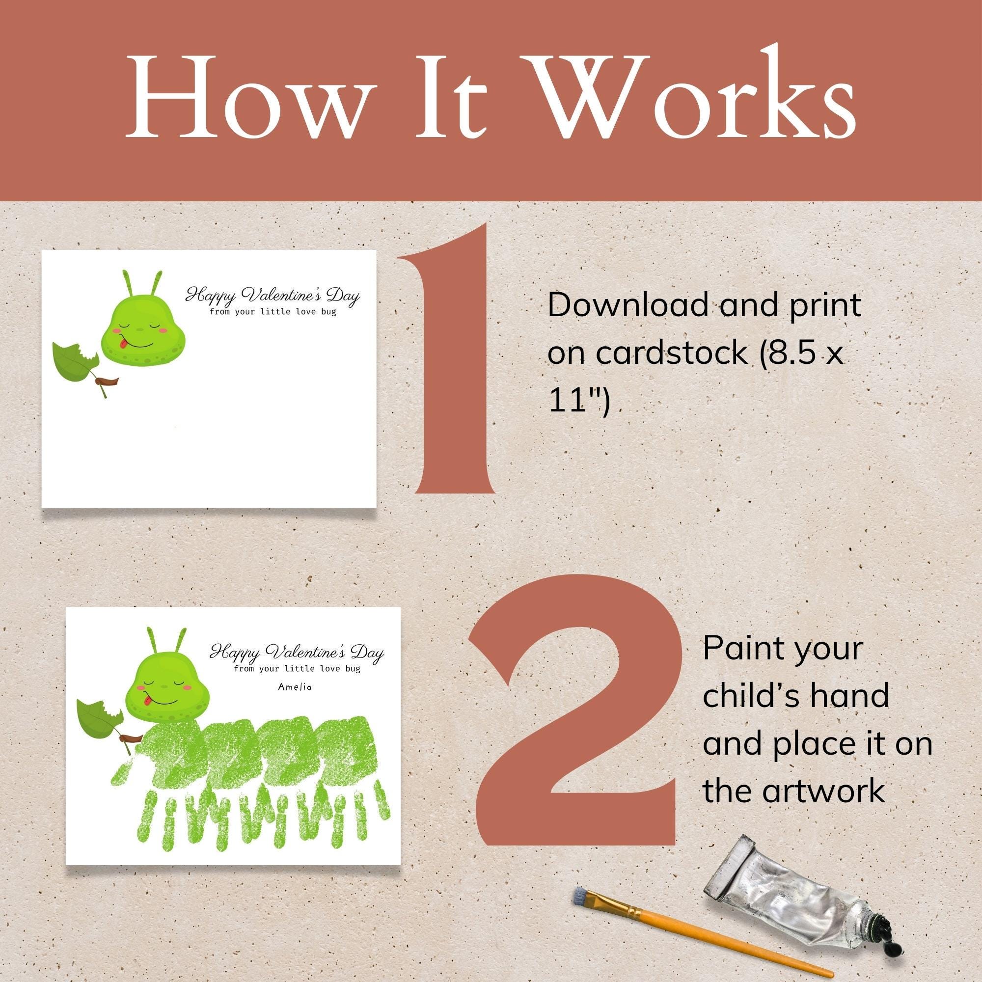 Love Bug Handprint Art Toddler, Caterpillar Valentine Handprint Craft ...