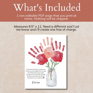 Flowers Handprint Art Template Preschool, Bouquet Valentines Day ...