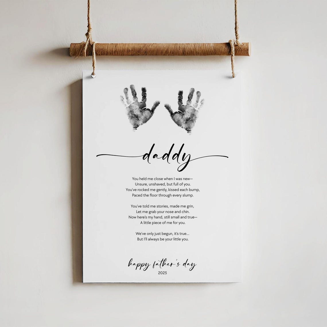 Daddy Handprint Art Template, First Fathers Day Gift From Baby ...