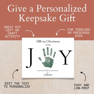 Joy Christmas Handprint Craft Preschool, Editable Toddler Hand Print ...