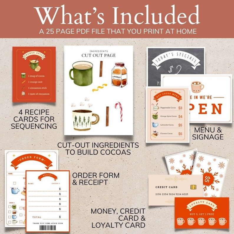 Coffee Shop Dramatic Play Printables Pretend Play T Digital