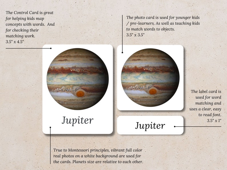 Montessori Solar System Flashcard for Toddler, 3 Part Card Printable ...