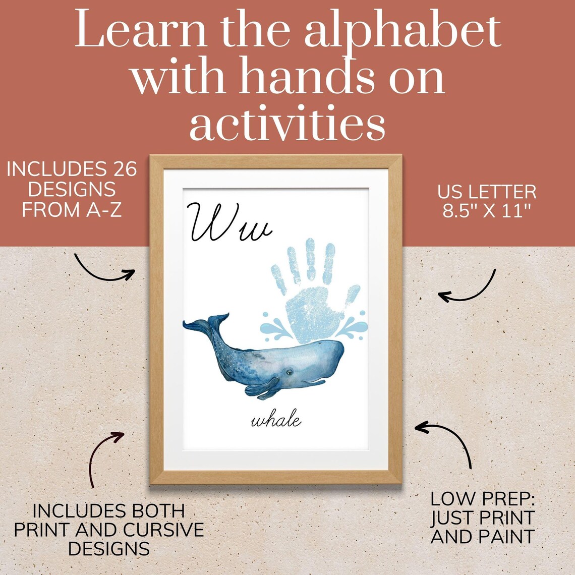 Alphabet Handprint Craft Bundle, A-Z Handprint Animal Alphabet Book ...