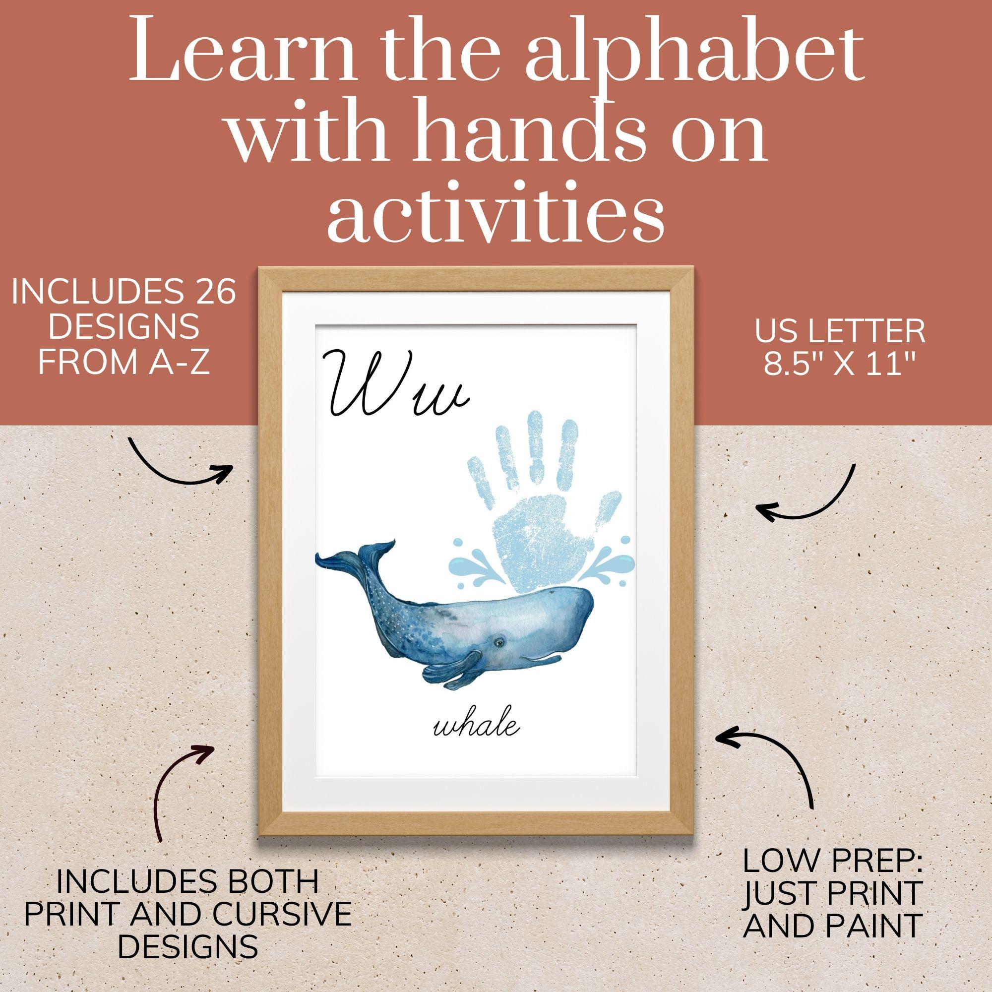 Alphabet Handprint Craft Bundle, A-Z Handprint Animal Alphabet Book ...