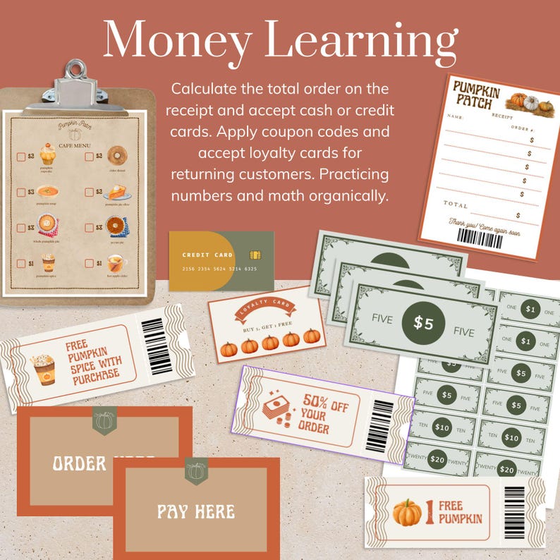 Pumpkin Patch Dramatic Play Printable, Fall Pie Shop Pretend Play Menu ...