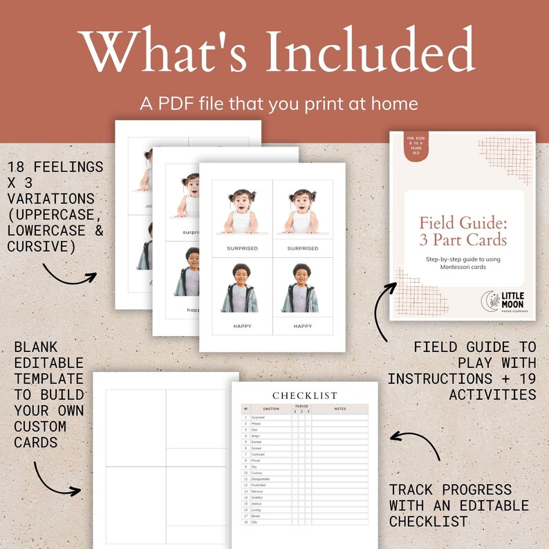 Emotion Cards for Toddlers, Feelings Flashcard Printable, Montessori 3 ...