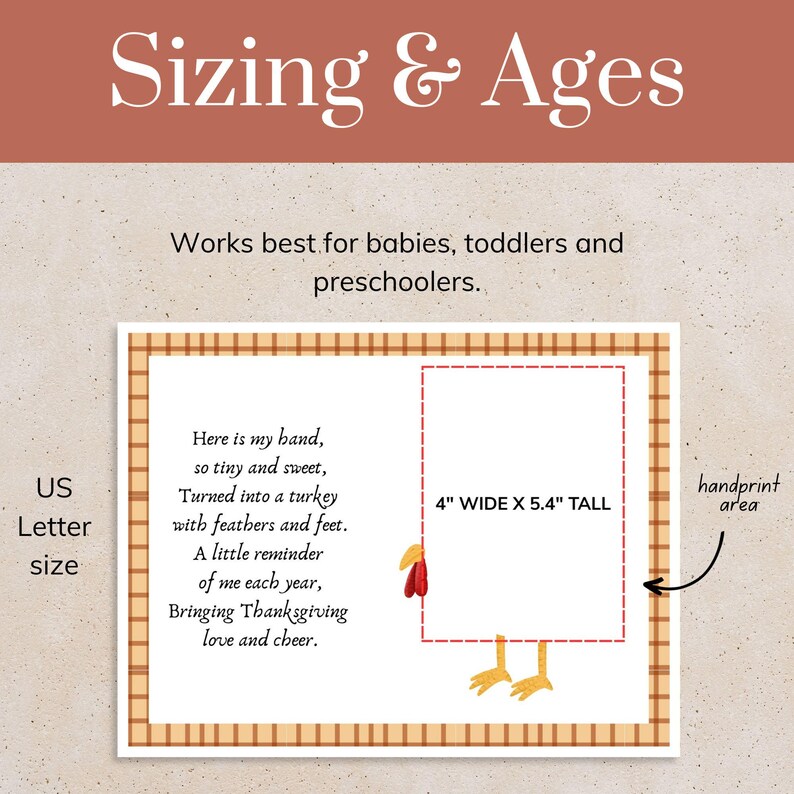 Thanksgiving Handprint Placemat Printable, Turkey Handprint Poem, Fall ...
