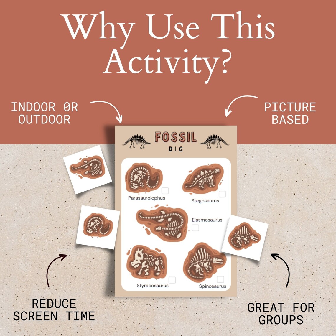 Dinosaur Scavenger Hunt for Kid Indoor, Preschool Sensory Bin Printable ...