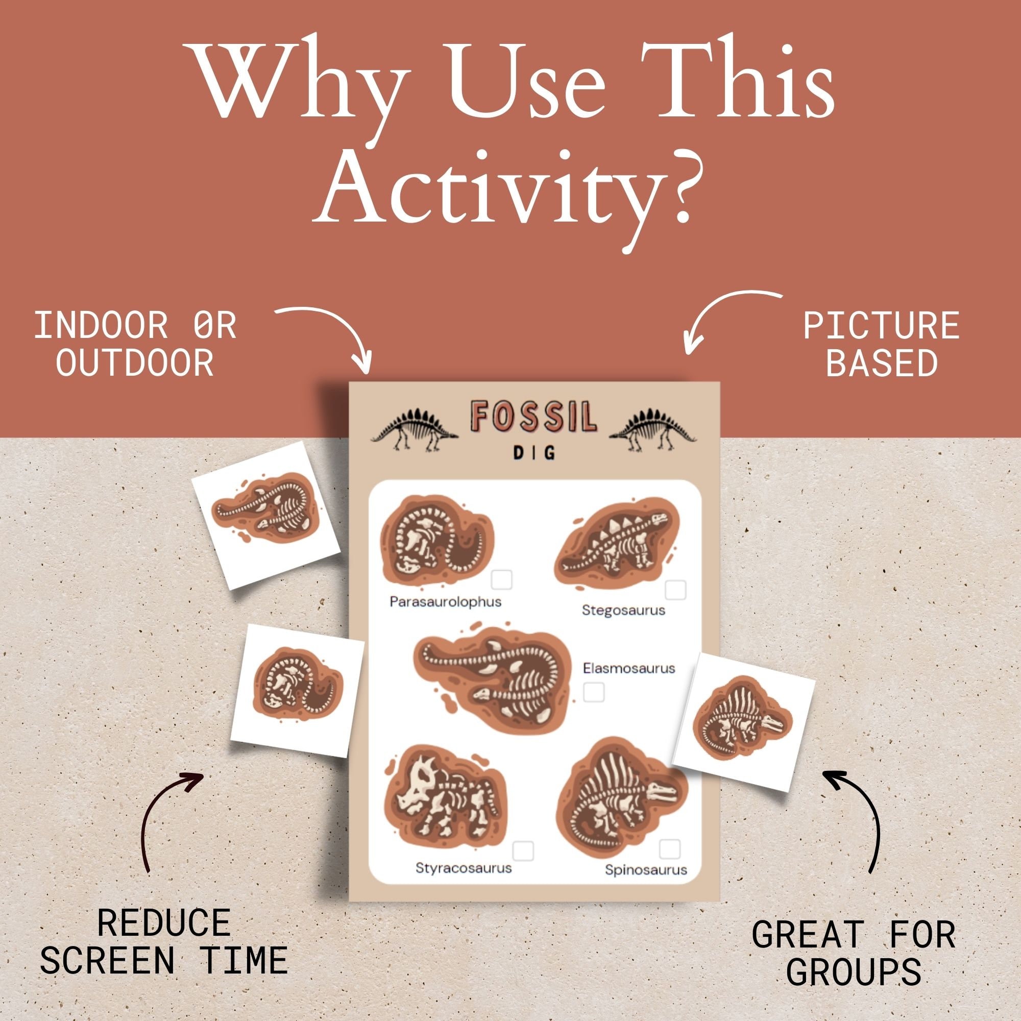 Dinosaur Scavenger Hunt for Kid Indoor, Preschool Sensory Bin Printable ...