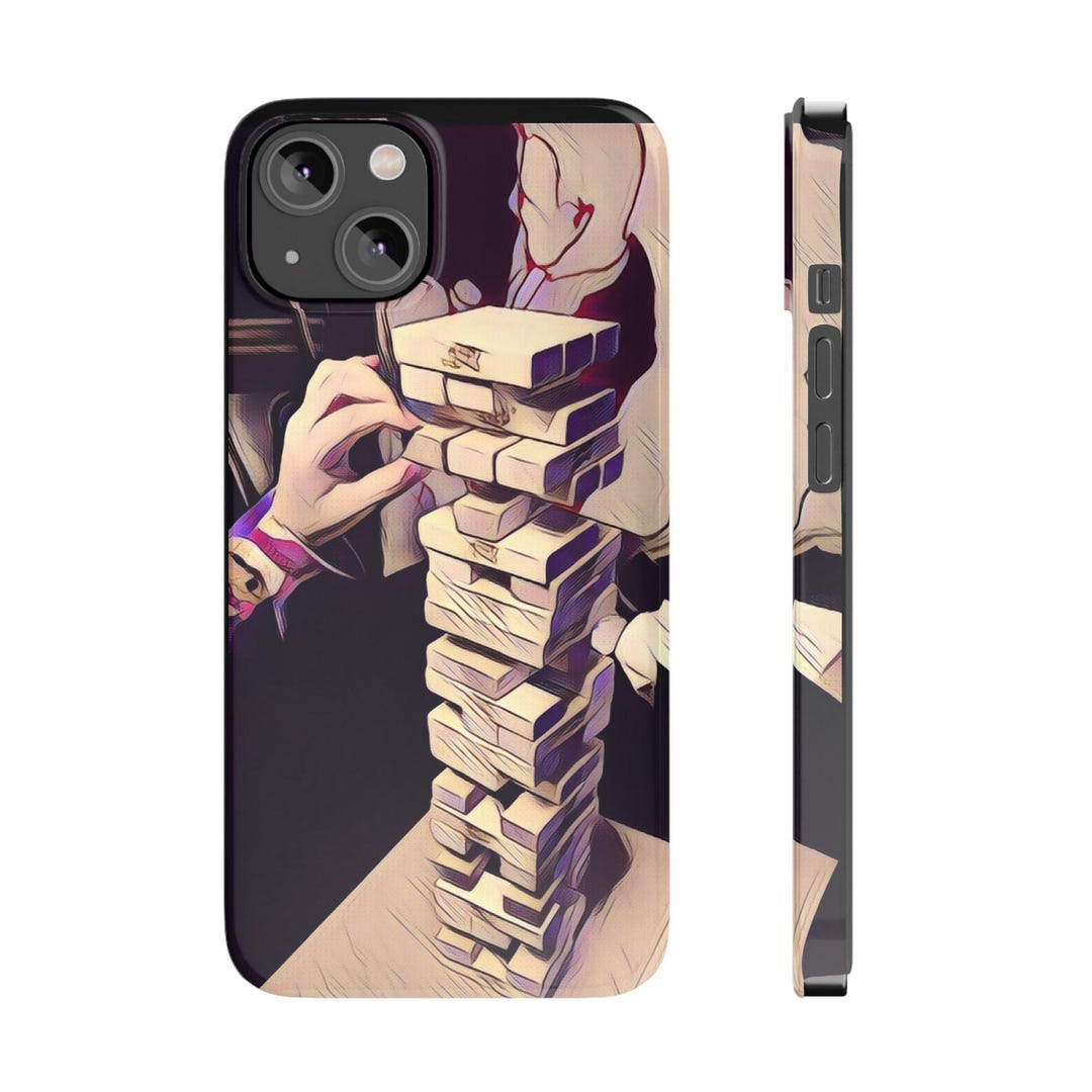 Jenga Slim iPhone Case, Fun Game Design, Unique Phone Accessory, Gift ...