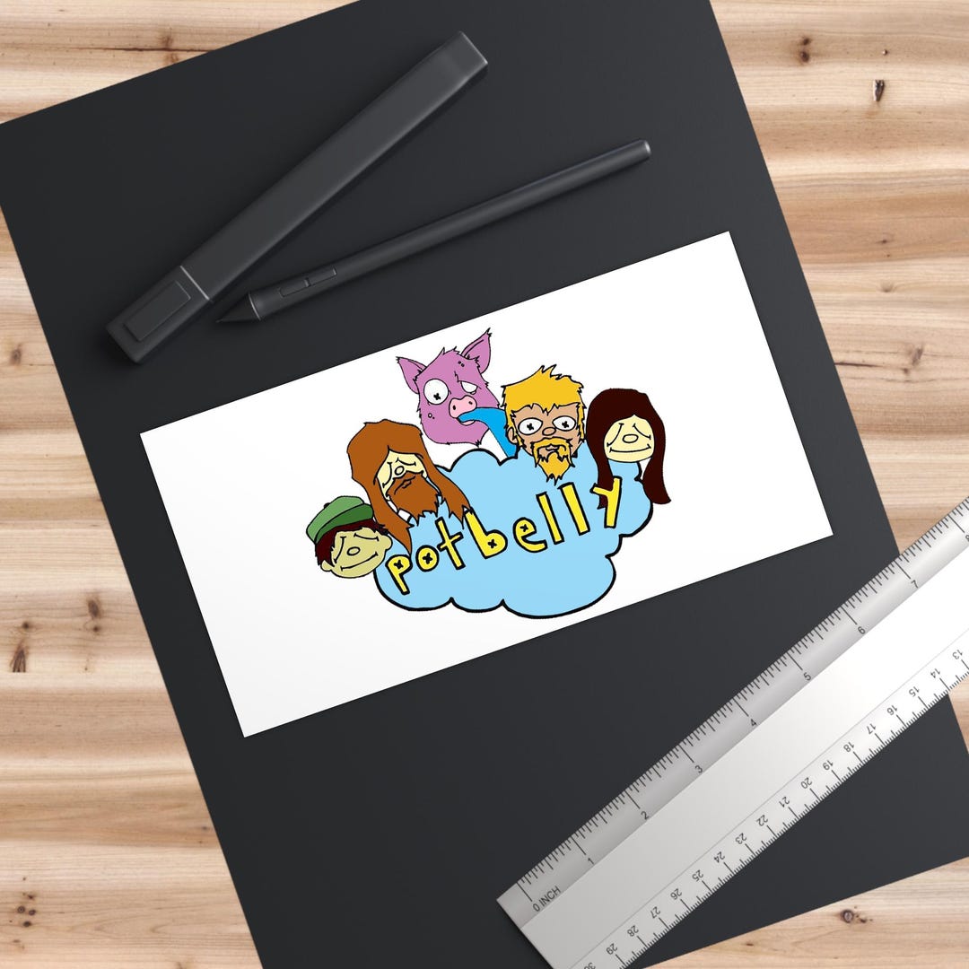 Potbelly Cartoon Character Bumper Sticker, Musical Sticker, Houston ...