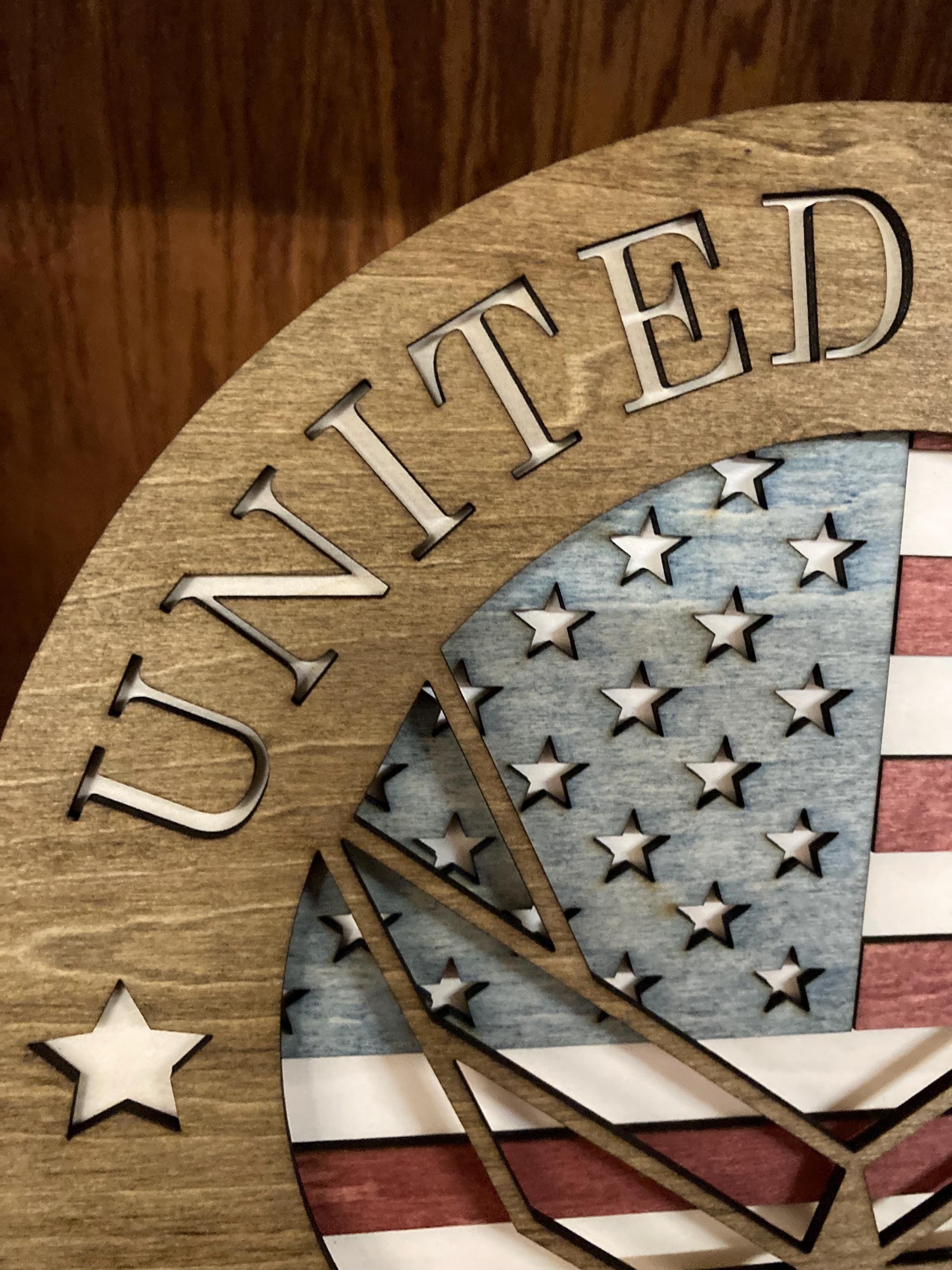 Laser Cut Wooden Air Force Military Emblem Sign - Etsy