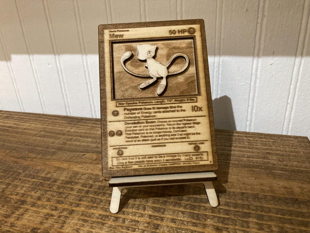 Custom Wood Laser Cut Charmander Pokémon Multi-layered Card With Stand ...