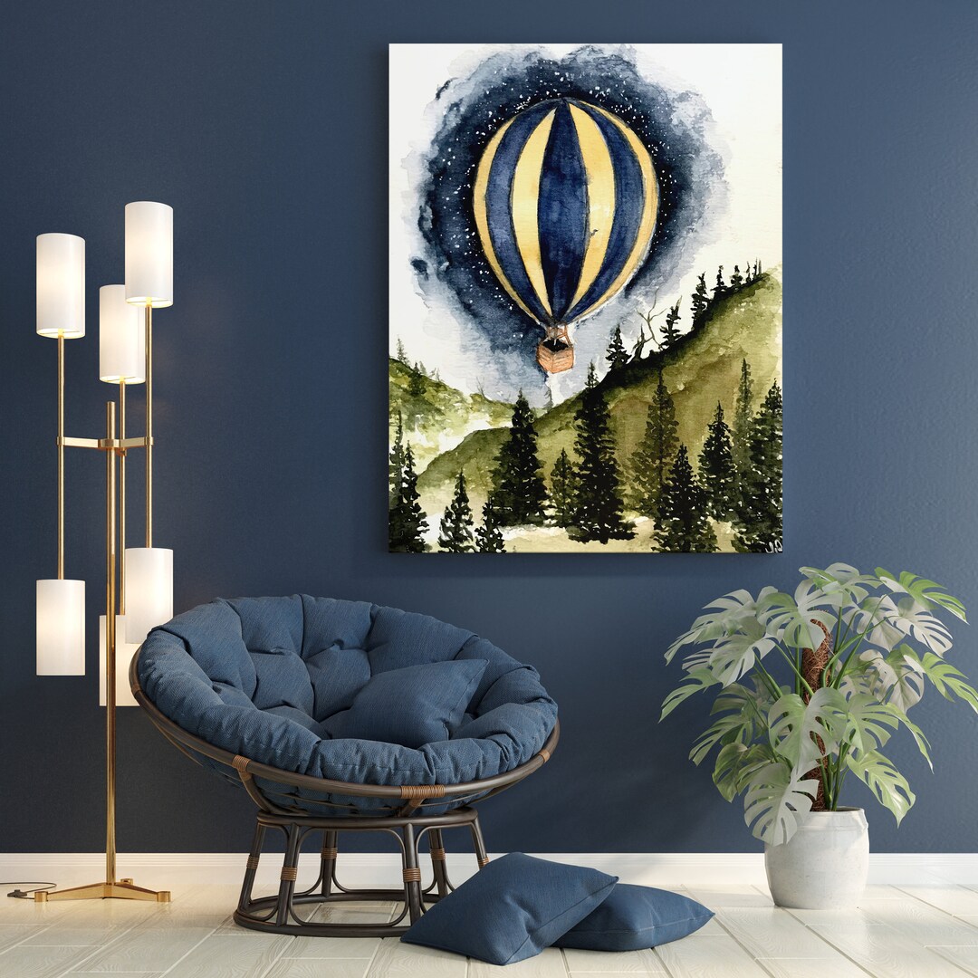 Watercolor Hot Air Balloon Poster Air Balloon Digital - Etsy