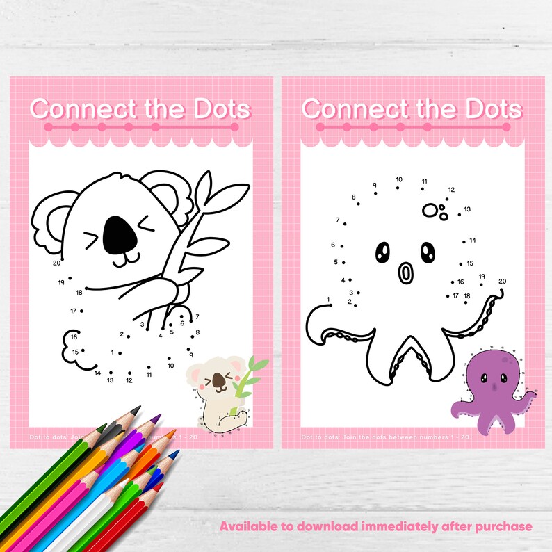 Children Worksheets Printable, Dot to Dot Printable Book for Kids ...