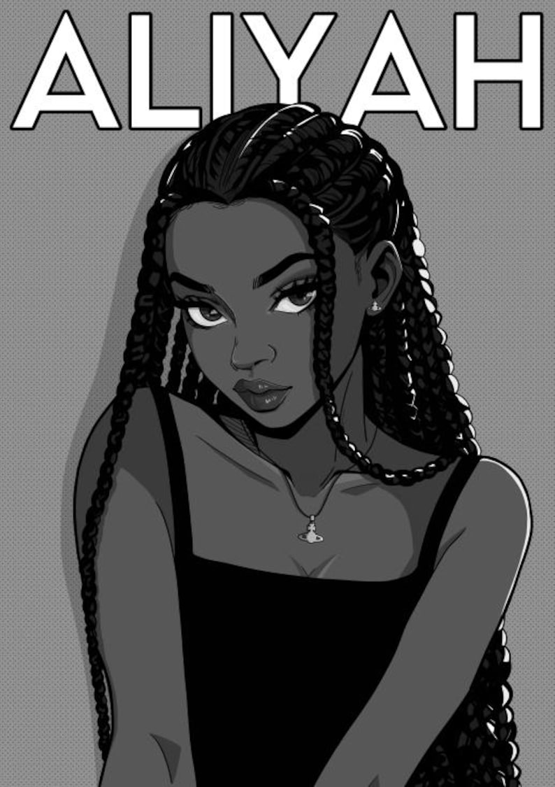 Custom Personalised Anime/manga Digital Character Portrait - Dark ...