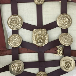 Handcrafted Medieval Roman Phalera Leather Belt Brass Buckle Ancient ...